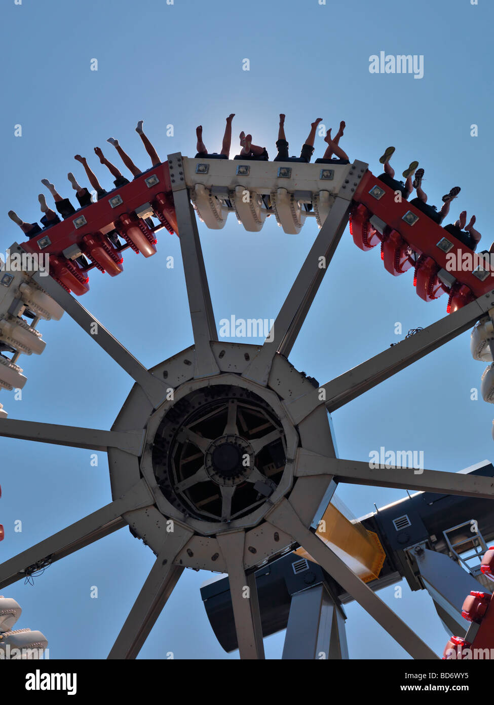 People on Psyclone pendulum high up in the air Canada's Wonderland ...