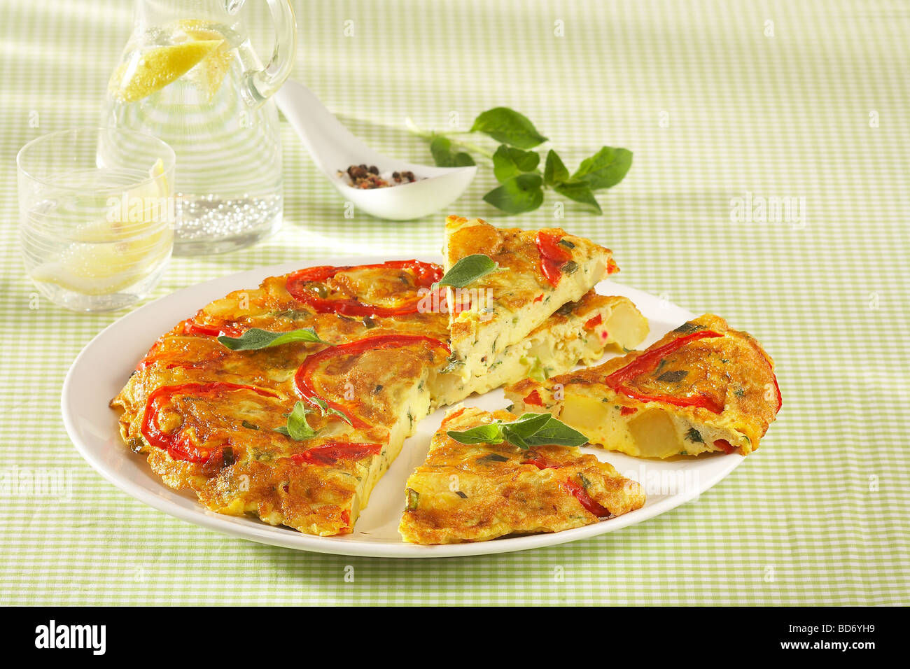 Frittata with Bell Peppers Stock Photo - Alamy