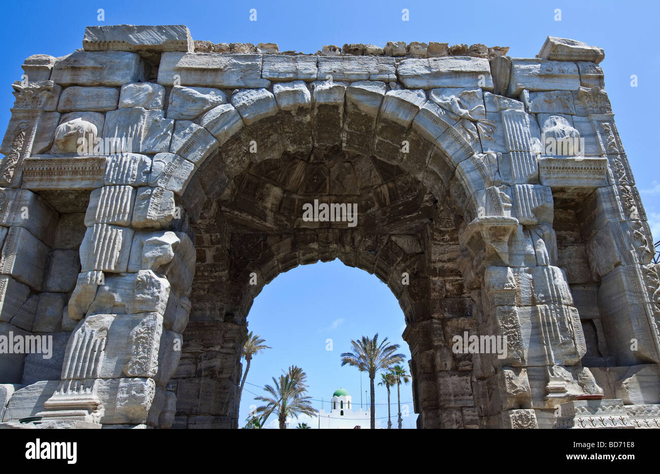 Libya Tripoli the Marco Aurelio Arch in the old Medina Stock Photo - Alamy
