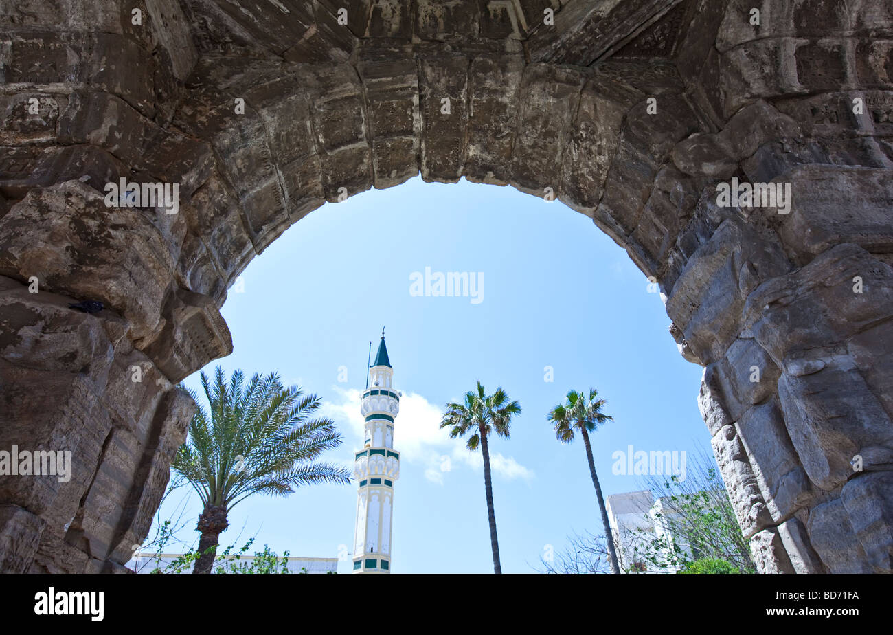Libya Tripoli the Marco Aurelio Arch in the old Medina Stock Photo - Alamy