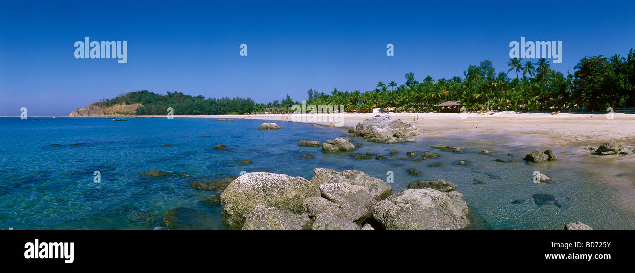 Palm beach, Ngapali Beach, Thandwe, Rakhine Coast, Bay of Bengal, Burma ...