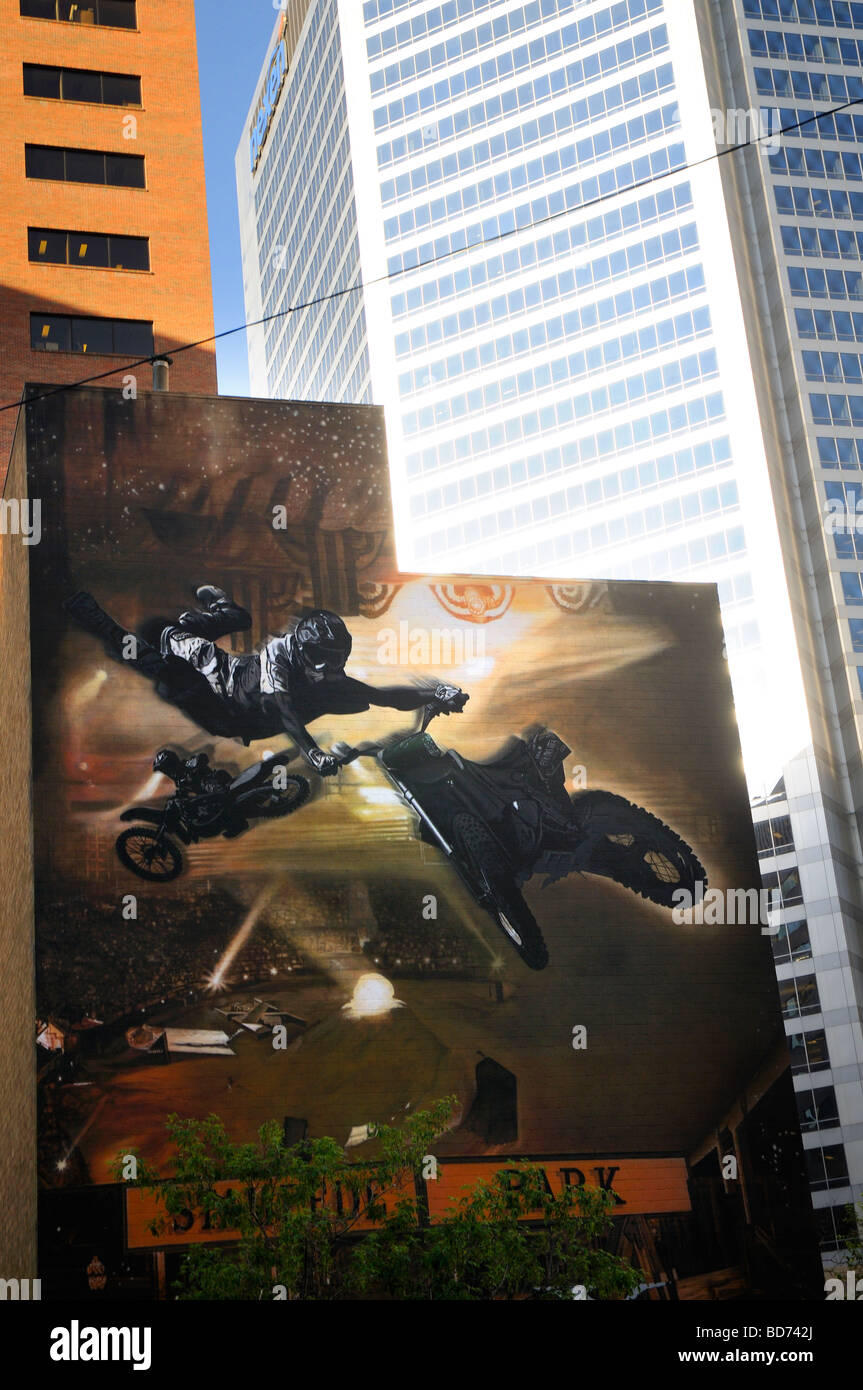 Mural on building in Calgary is the largest city in the Province of ...