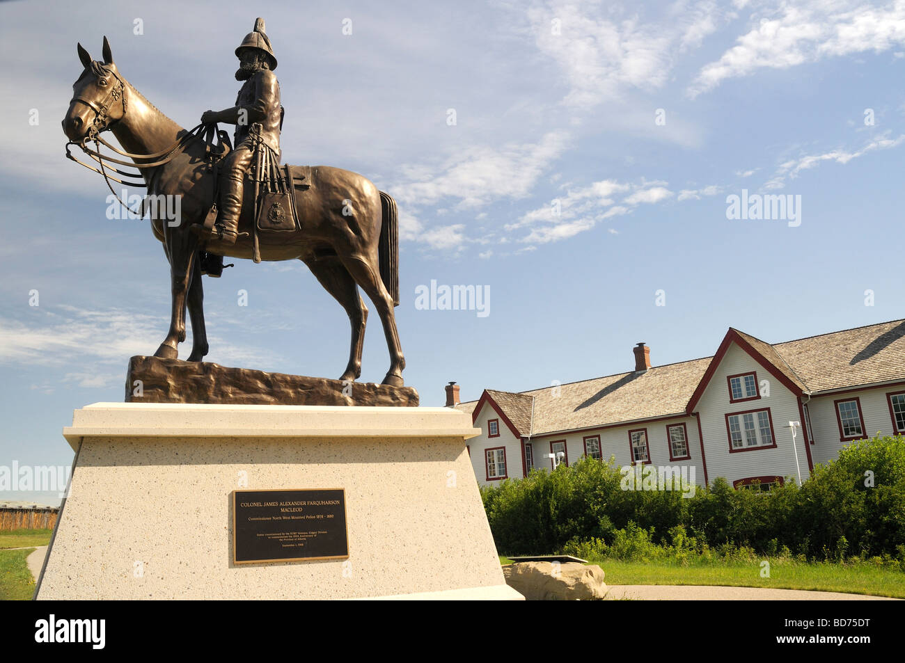 Statue of Col James Macleod at Fort Calgary Mountie Museum in Calgary ...