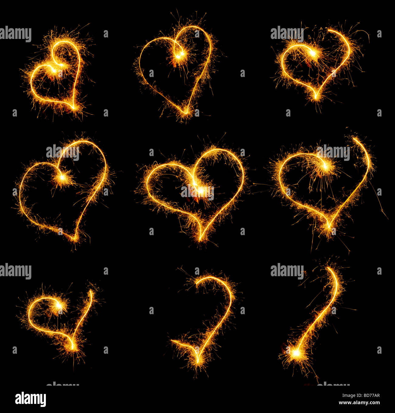 Heart symbol set Cut Out Stock Images & Pictures - Alamy