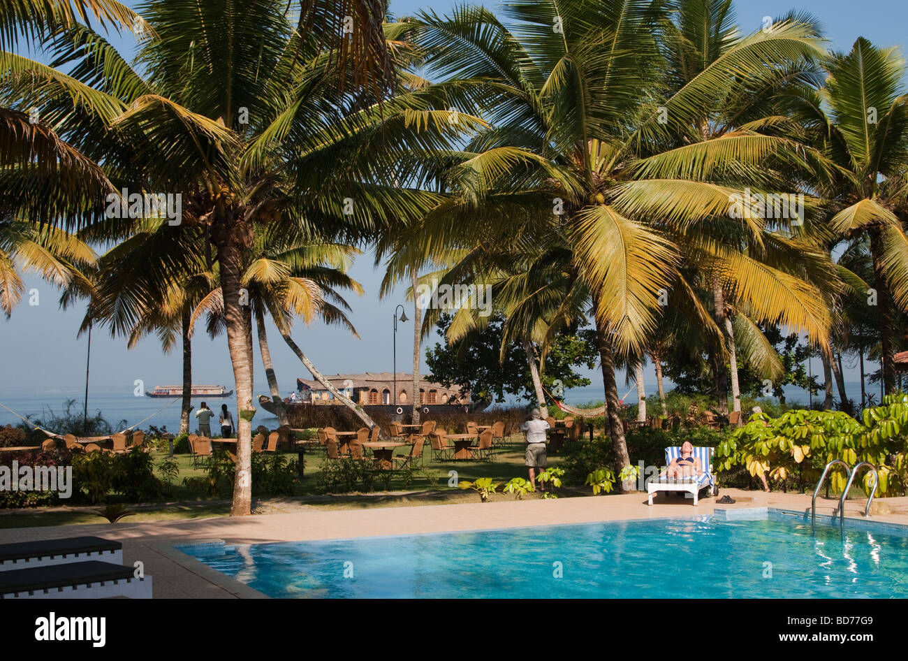India Kerala swimming pool and tropical garden Eastend Lakesong Hotel ...