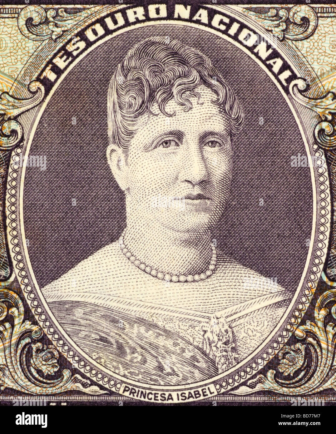 Princess Isabel on 50 Cruzerios 1963 Banknote from Brazil Stock Photo ...