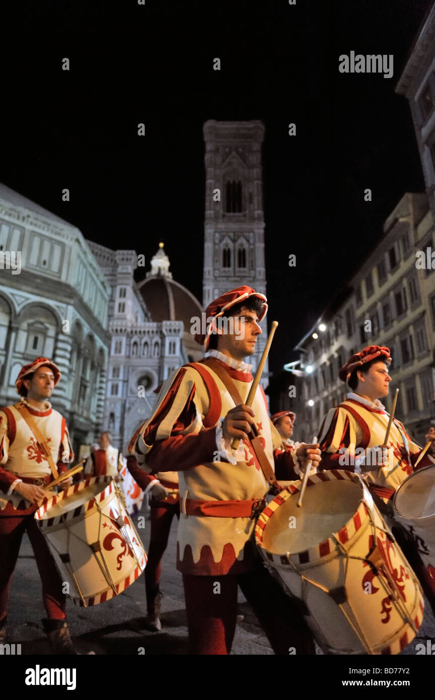 Traditional parade through the center of Florence, Italy Stock Photo ...