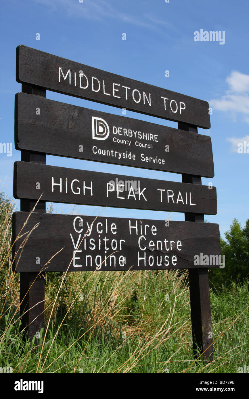 A visitor information sign in the Peak District, Derbyshire, England, U ...