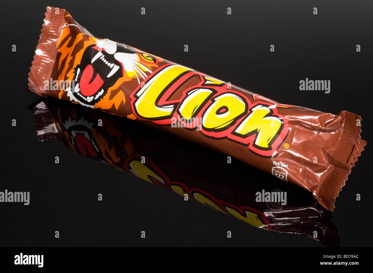 Nestle Lion Chocolate Bar On Black Background Shot In Studio Stock ...