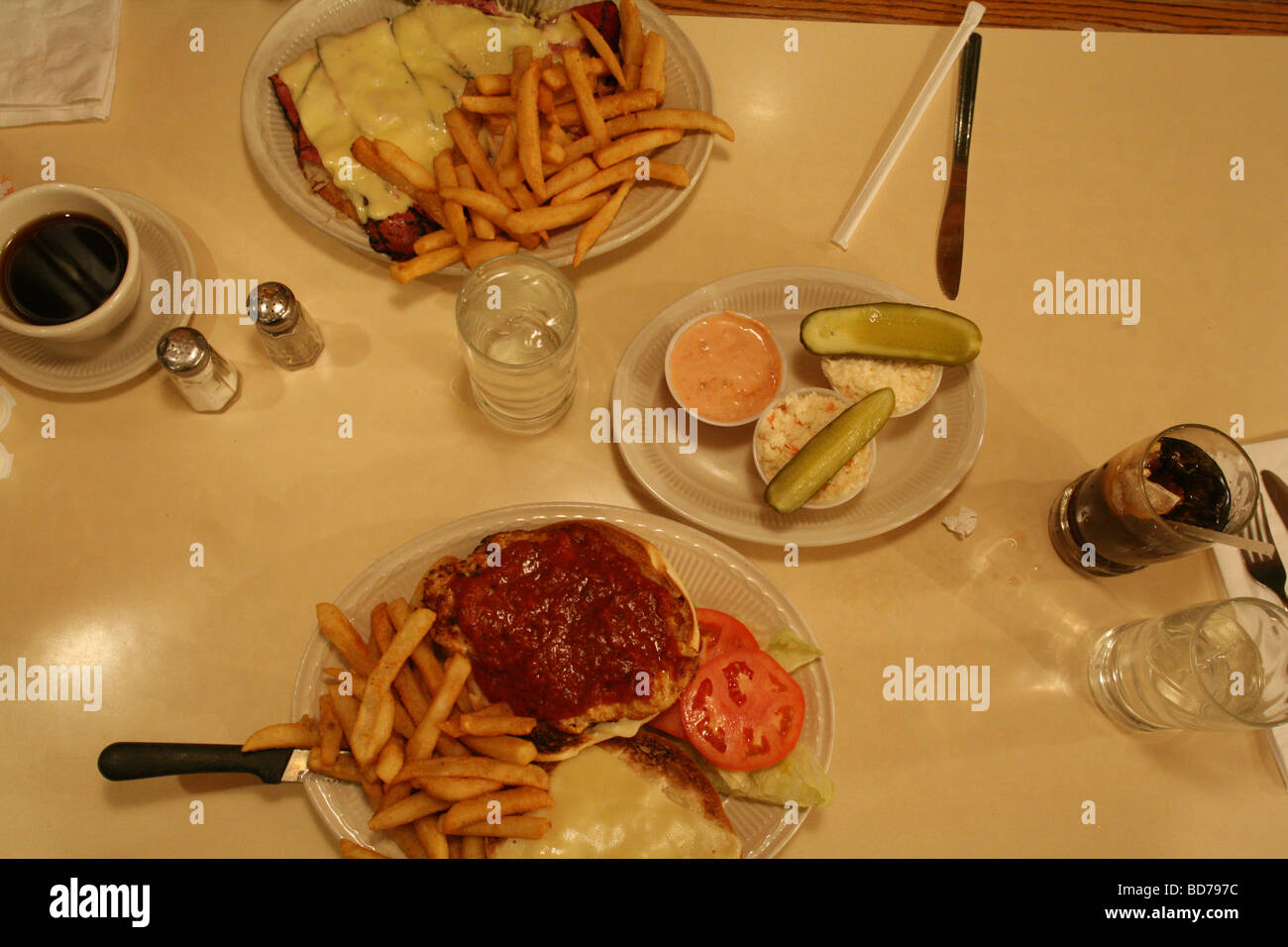 Greasy food at a diner Stock Photo - Alamy