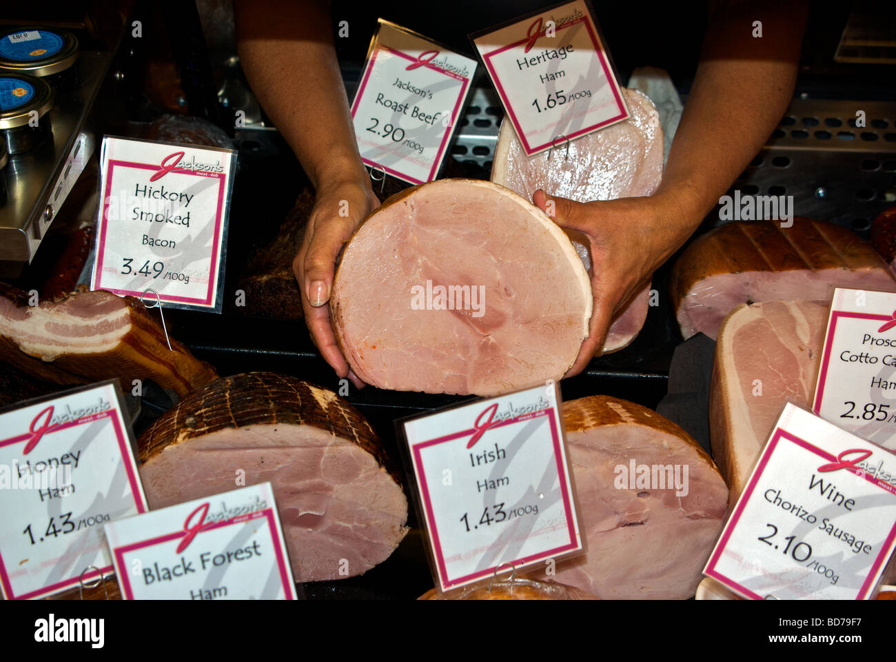 Cooked meat display store hi-res stock photography and images - Alamy