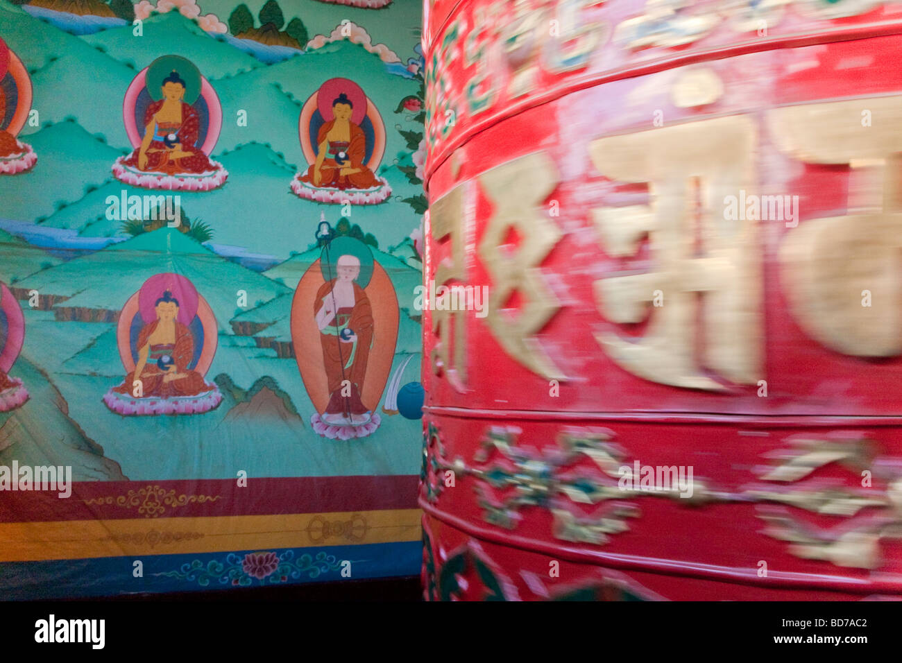 Bodhnath, Nepal. Buddhist Prayer Wheel Turning, Tsamchen Gompa ...