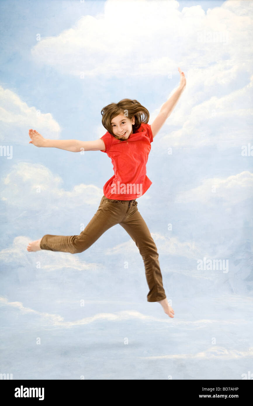 Child jumping in air Stock Photo - Alamy