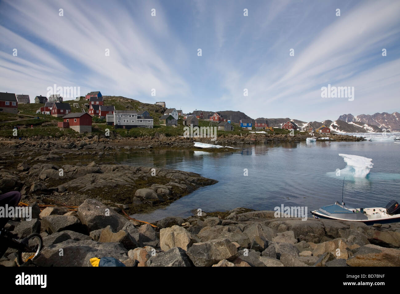Kulusuk harbour, East Greenland Stock Photo - Alamy