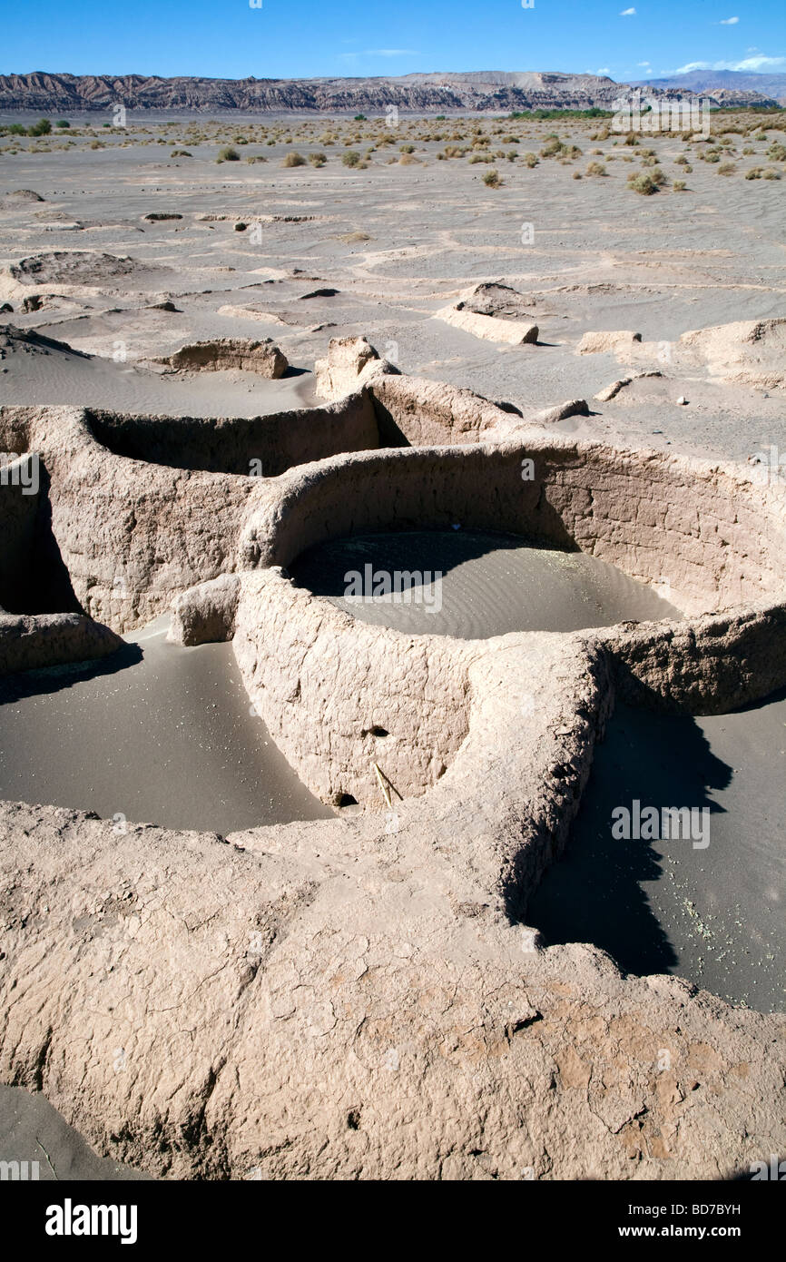 The Tulor Village, archaeological ruins in the Atacama Desert, near San ...