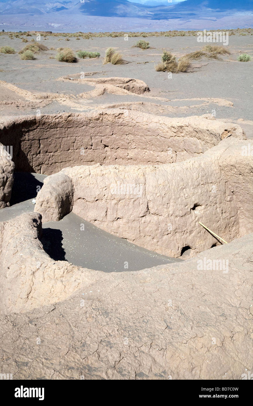 The Tulor Village, archaeological ruins in the Atacama Desert, near San ...