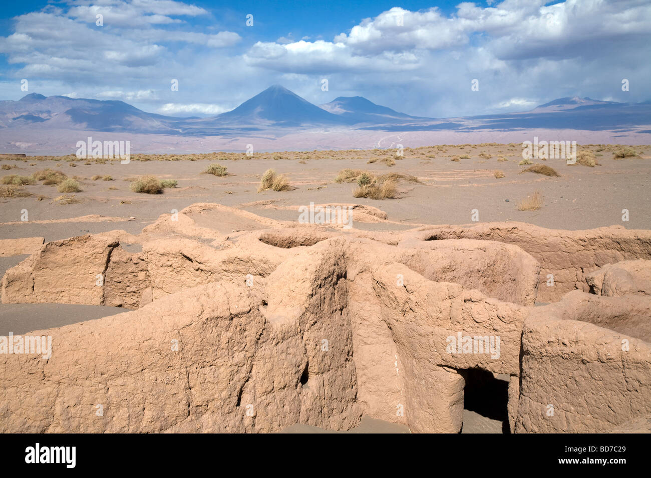 The Tulor Village, archaeological ruins in the Atacama Desert, near San ...
