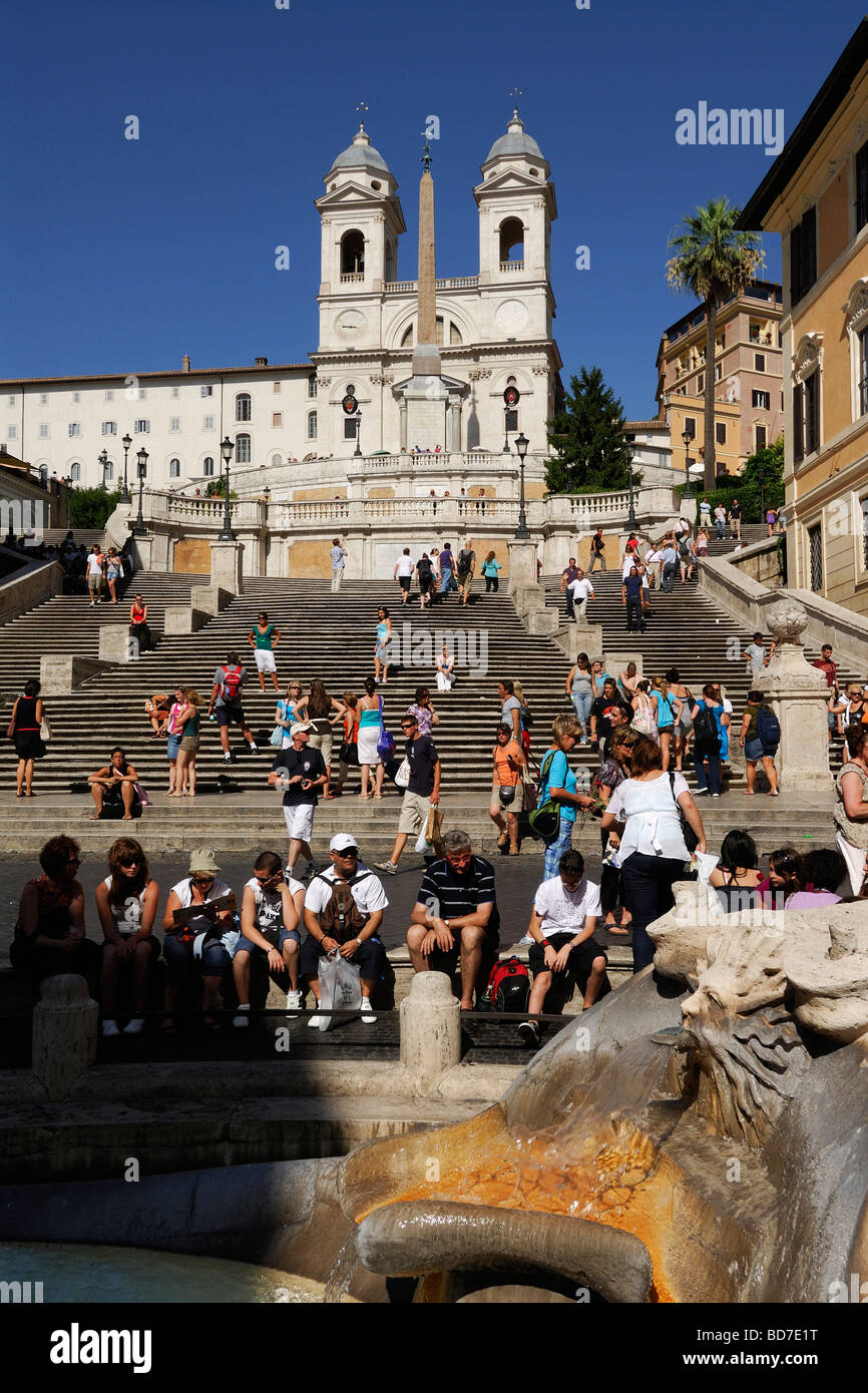 The Spanish Steps church of Trinita dei Monti Rome Italy Stock Photo ...