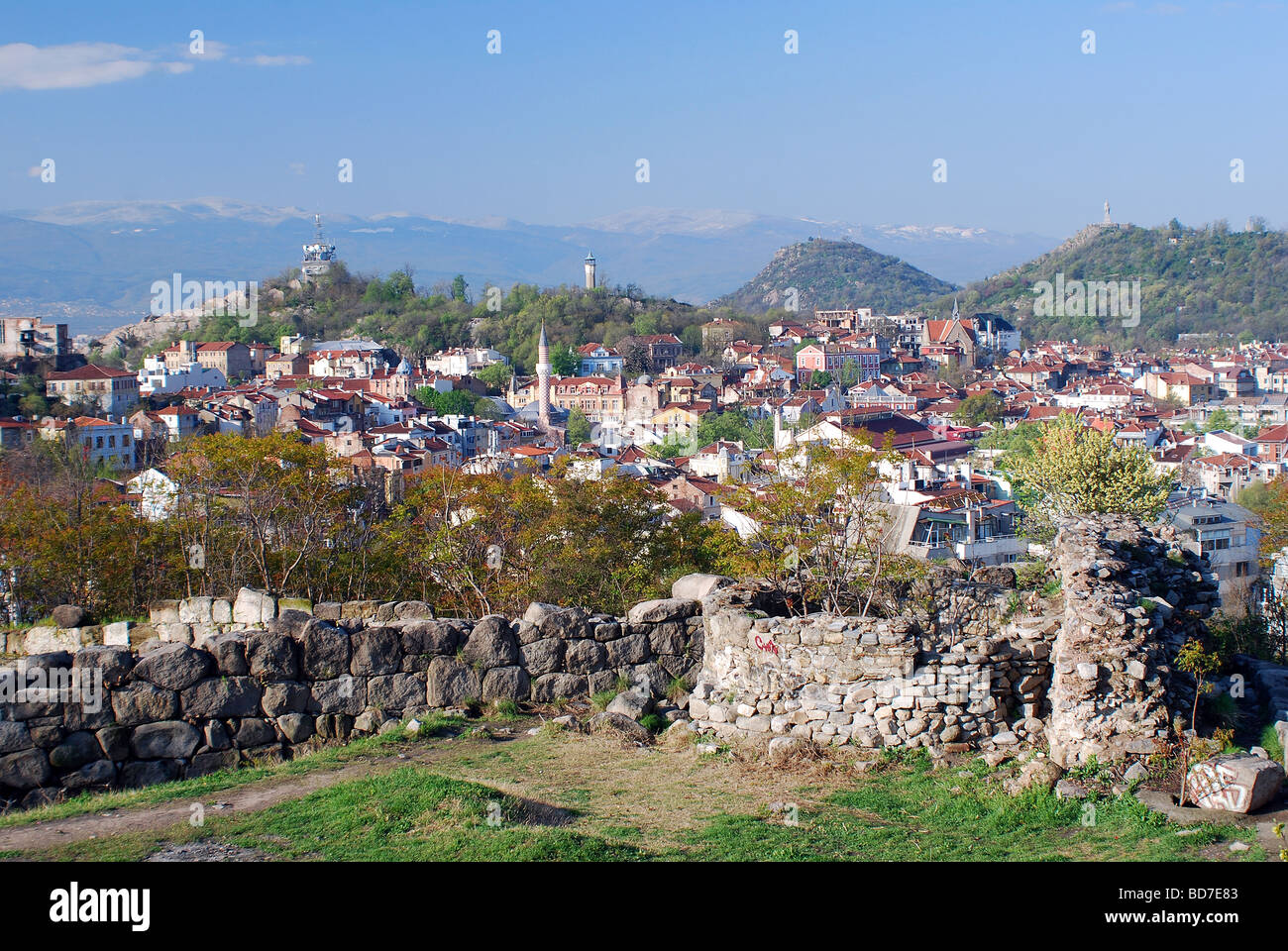 Panorama of Plovdiv from Nebet tepe Stock Photo - Alamy