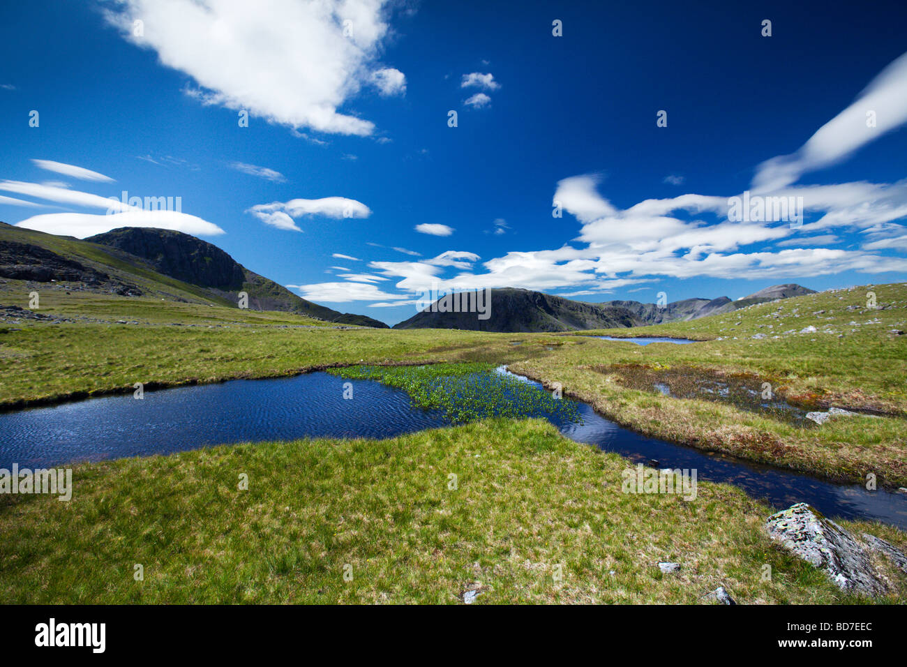 Brandreth Rock Pools High Level Footpath To 'Great Gable' In Distance ...