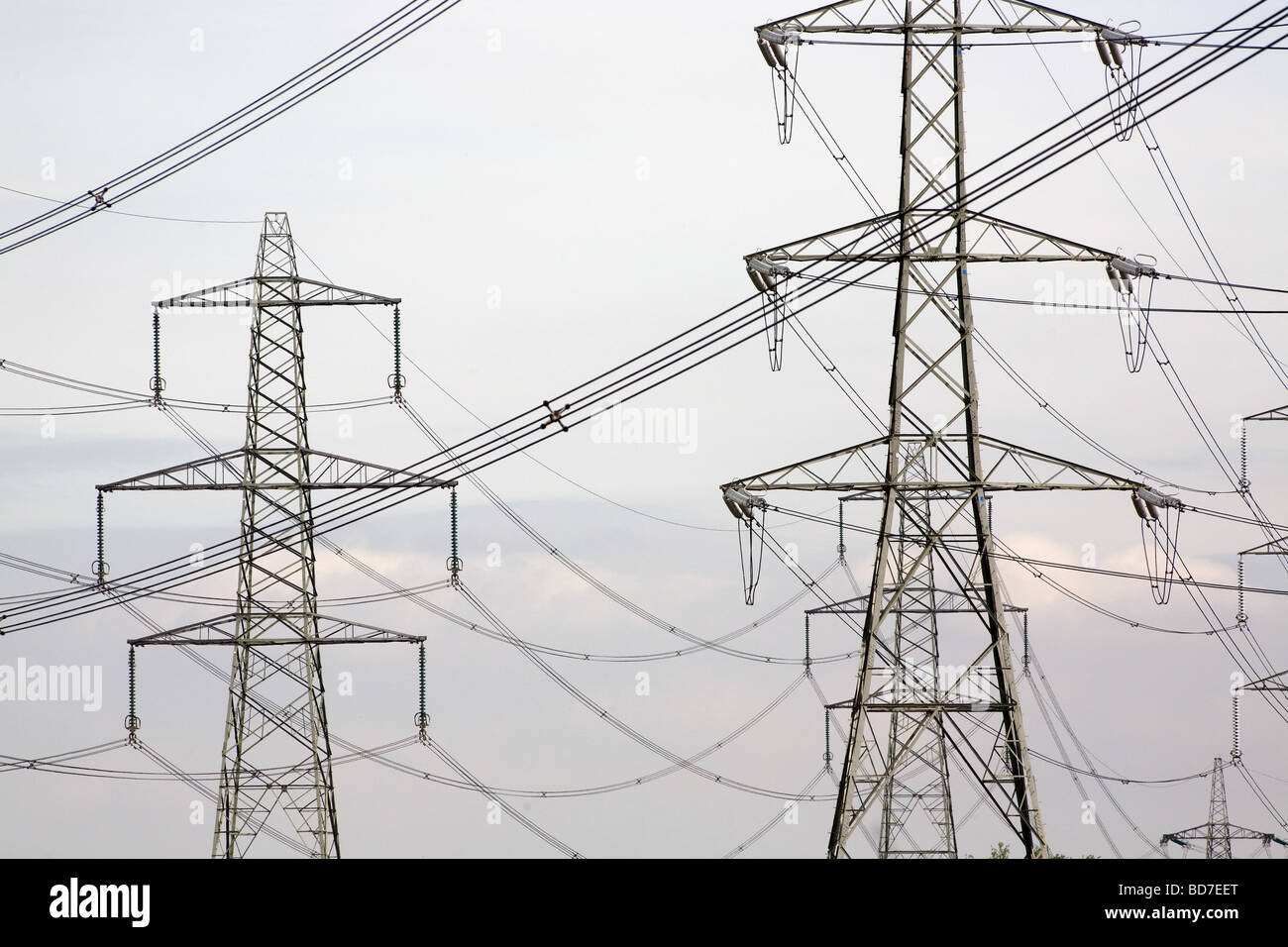 Power Station Electricity Pylons Stock Photo - Alamy