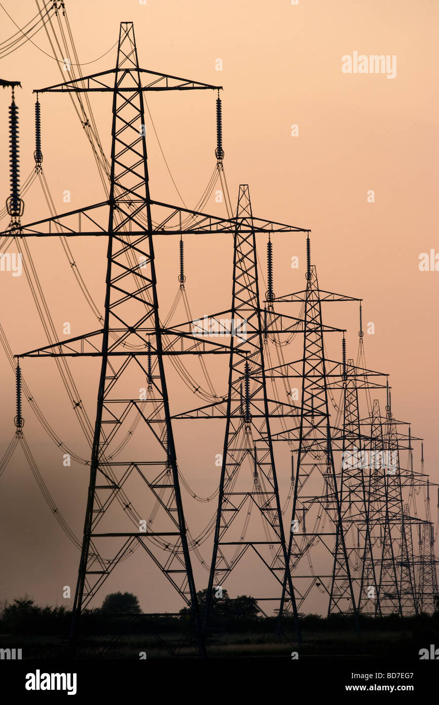Power Station Electricity Pylons Stock Photo - Alamy
