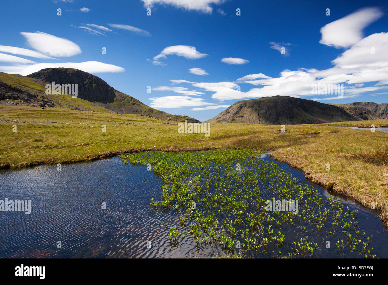 Brandreth Rock Pools High Level Footpath To 'Great Gable' In Distance ...