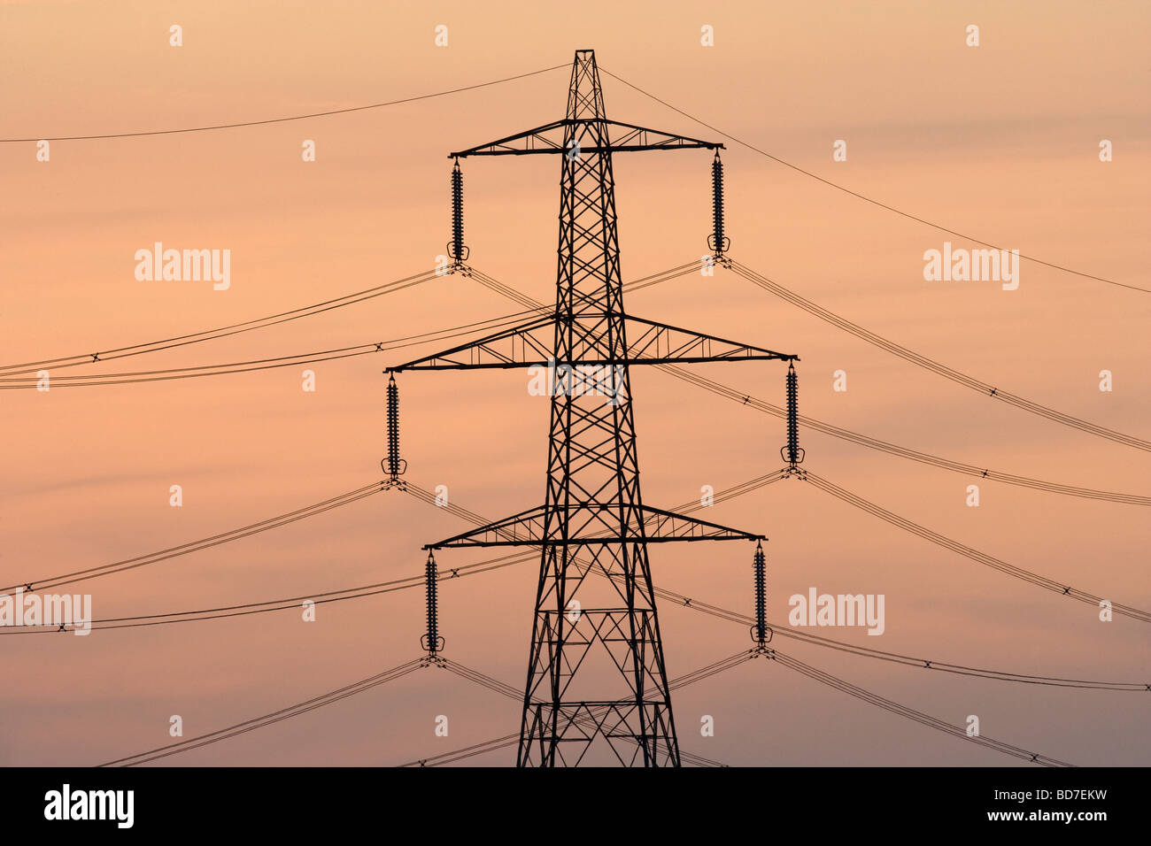Power Station Electricity Pylons Stock Photo - Alamy