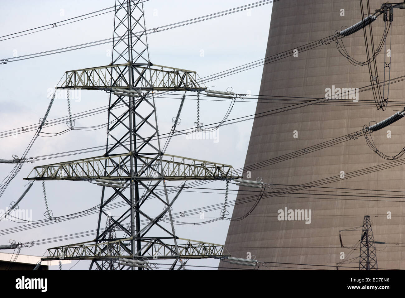 Power Station Electricity Pylons Stock Photo - Alamy