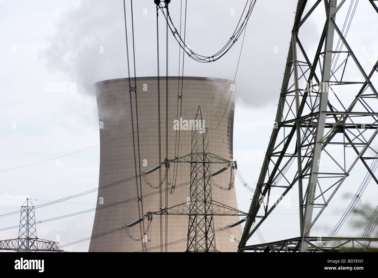 Power Station Electricity Pylons Stock Photo - Alamy