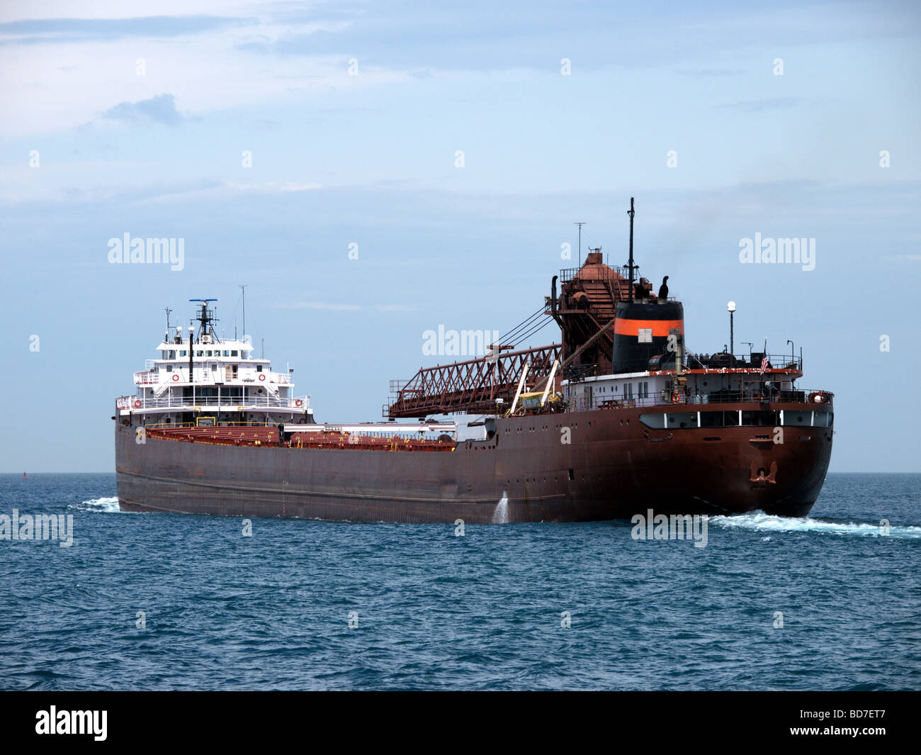 Lake freighter is headed into Lake Huron to pick up new cargo. You can ...