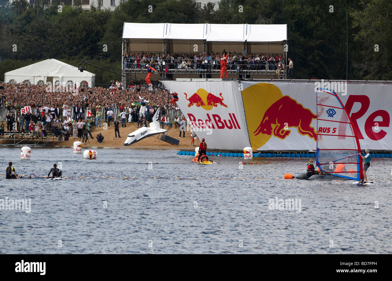 Handmade flying machine at the Red Bull Flugtag event in Moscow August ...