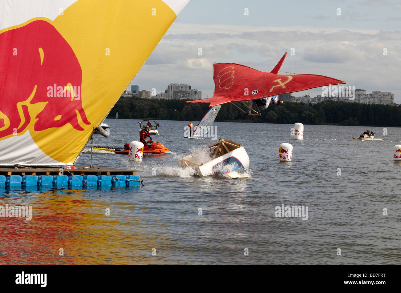 Handmade flying machine at the Red Bull Flugtag event in Moscow August ...