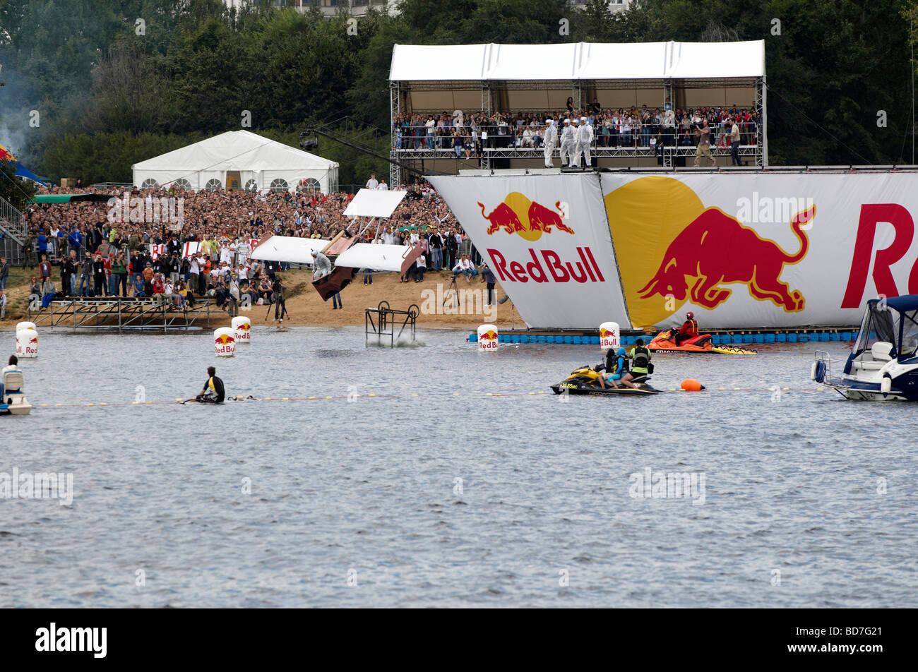 Handmade flying machine at the Red Bull Flugtag event in Moscow August ...