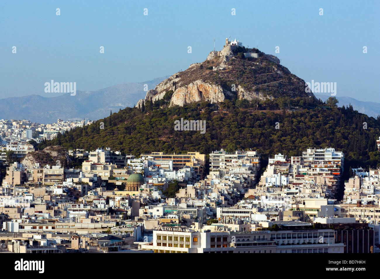 Mount Lykabettos in Athens, viewed from the acropolis Stock Photo - Alamy