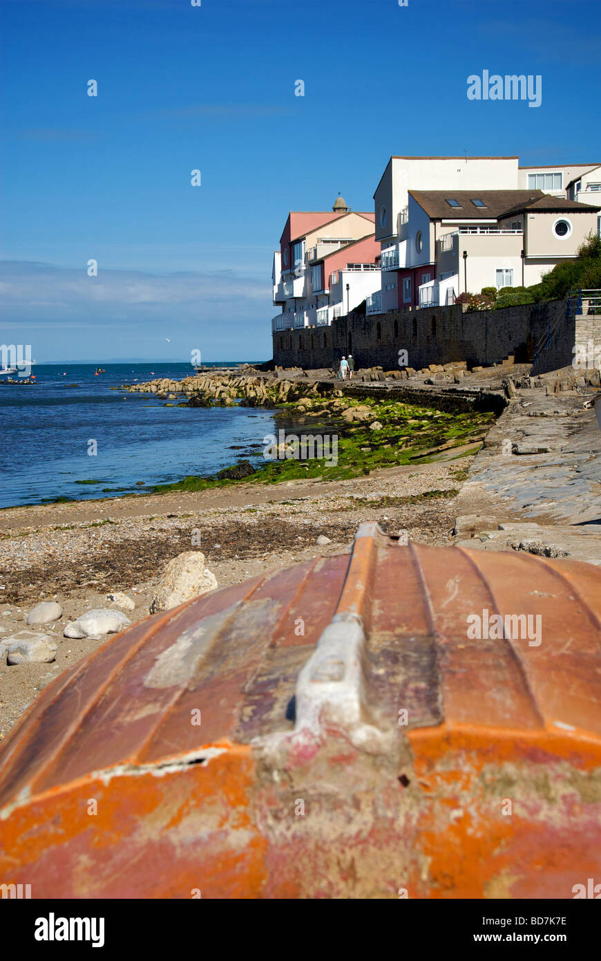 Swanage Peninsula Dorset UK Sea Holiday Resort Seaweed Rocks Beach Boat ...