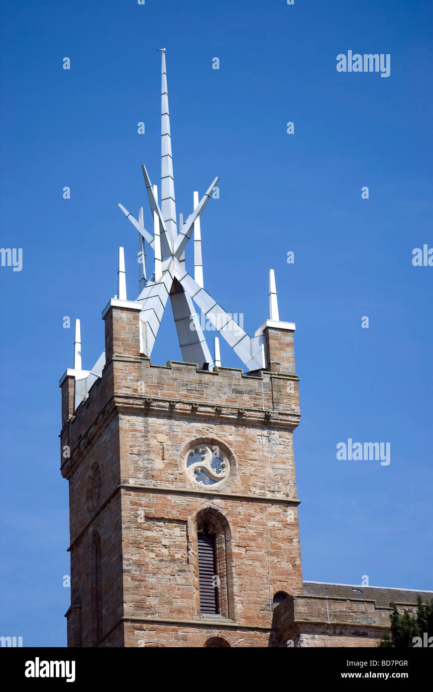 The modern spire of St Michael's Church, Linlithgow, Scotland Stock ...