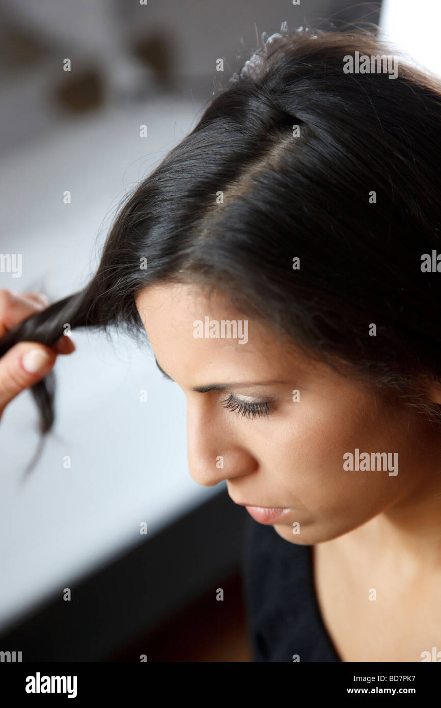 young woman getting a new hairstyle Stock Photo - Alamy