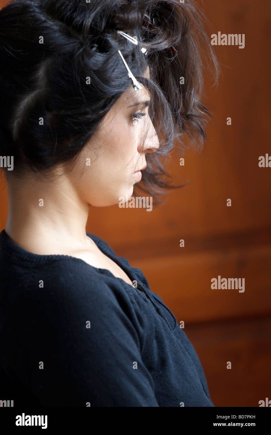 young woman getting a new hairstyle Stock Photo - Alamy