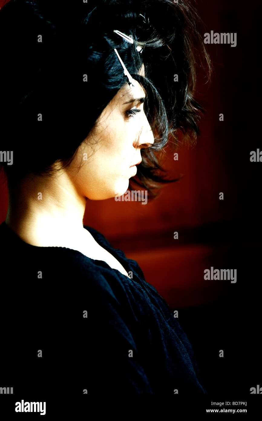 young woman getting a new hairstyle Stock Photo - Alamy