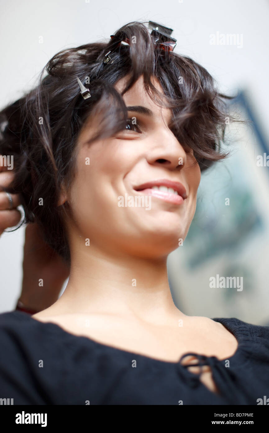 young woman with new hairstyle Stock Photo - Alamy