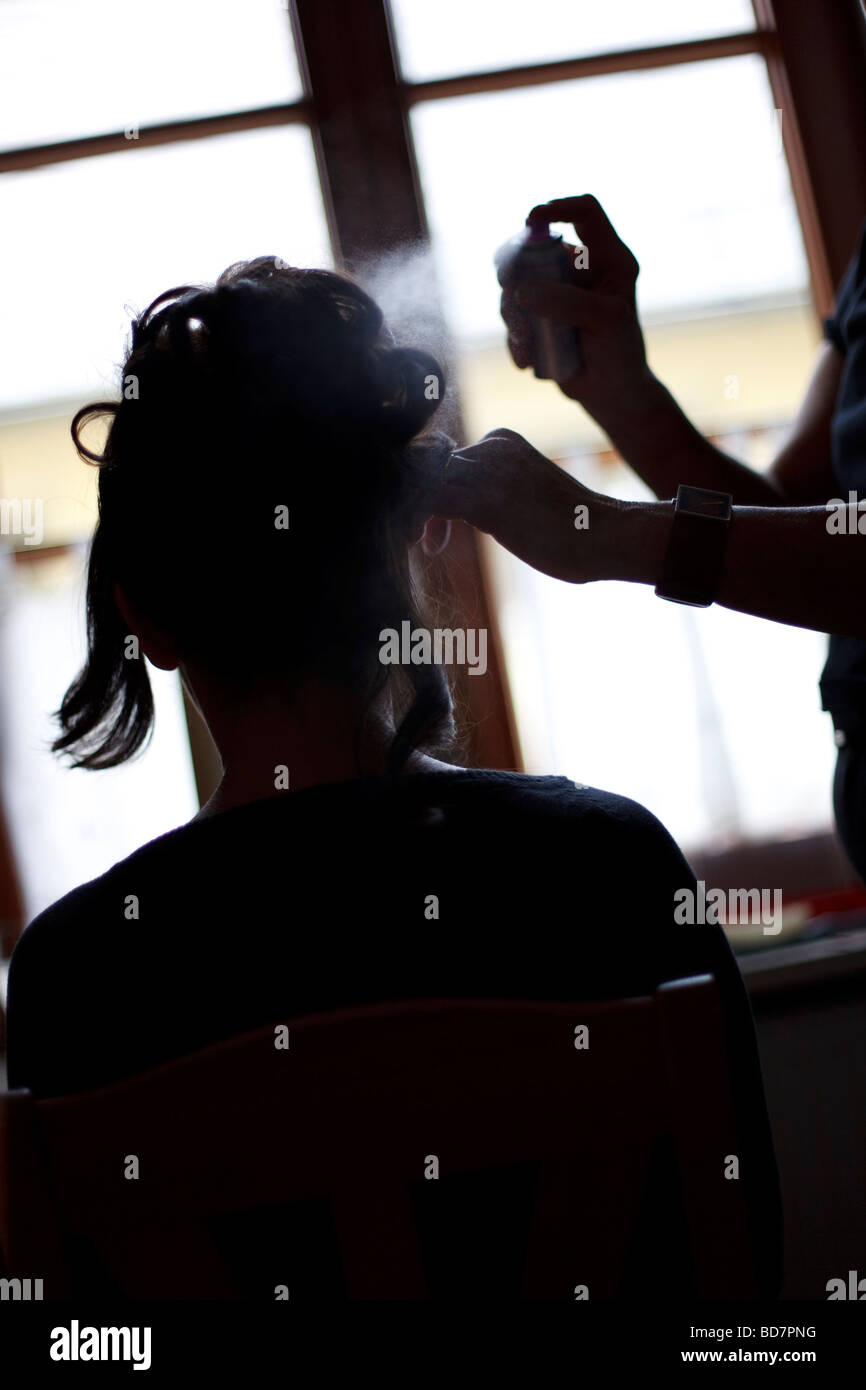 young woman getting a new hairstyle Stock Photo - Alamy