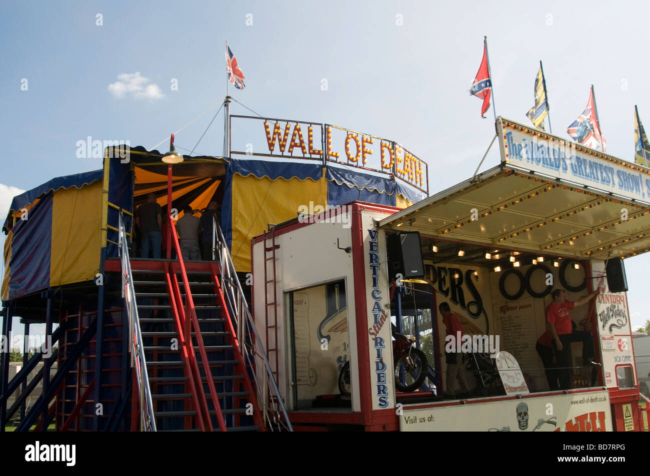 wall of death fairground attraction danger dangerous motorcycle motor ...