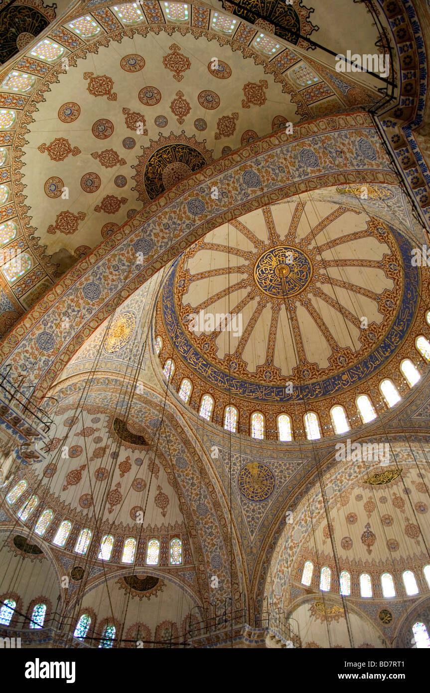 Domed ceiling of the Blue Mosque Stock Photo - Alamy