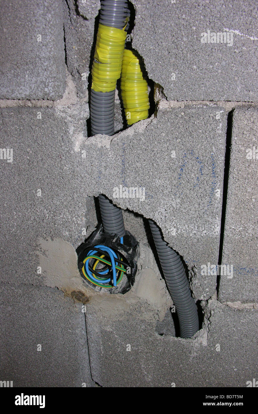 flexible conduits at consstruction site Stock Photo - Alamy
