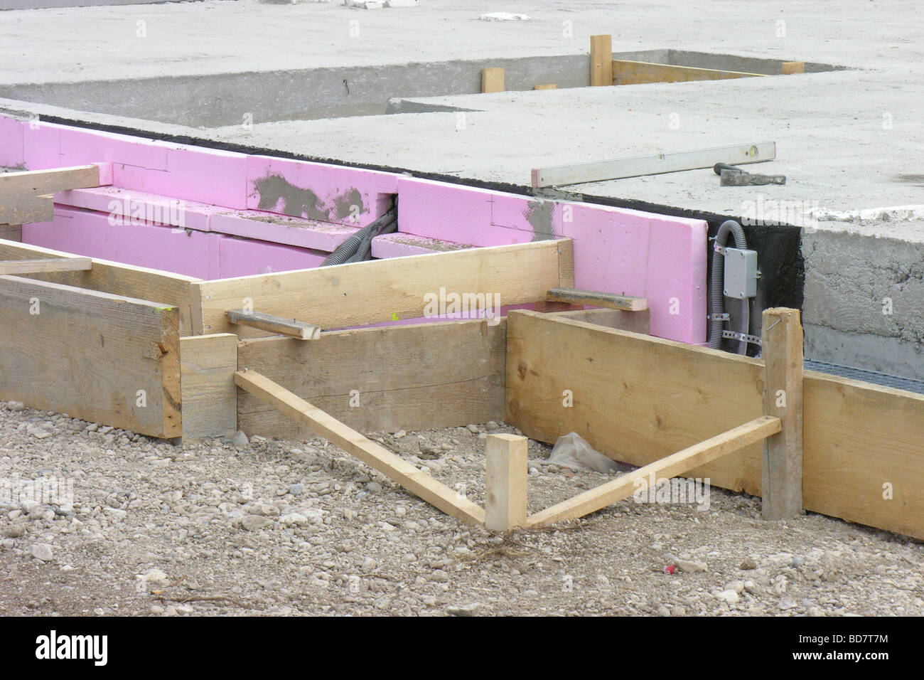 planking for placing concrete at construction site Stock Photo - Alamy