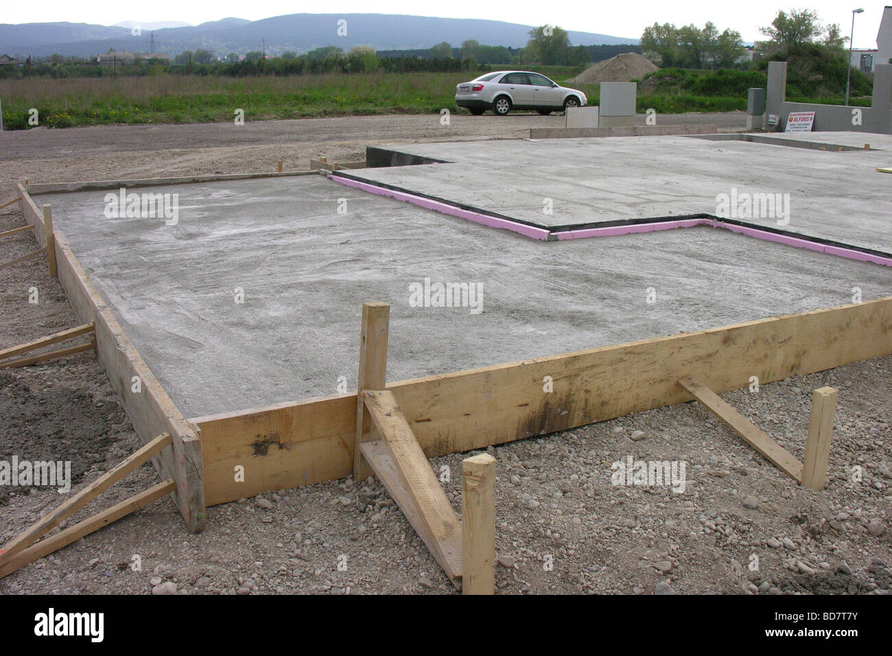 planking for placing concrete at construction site Stock Photo - Alamy
