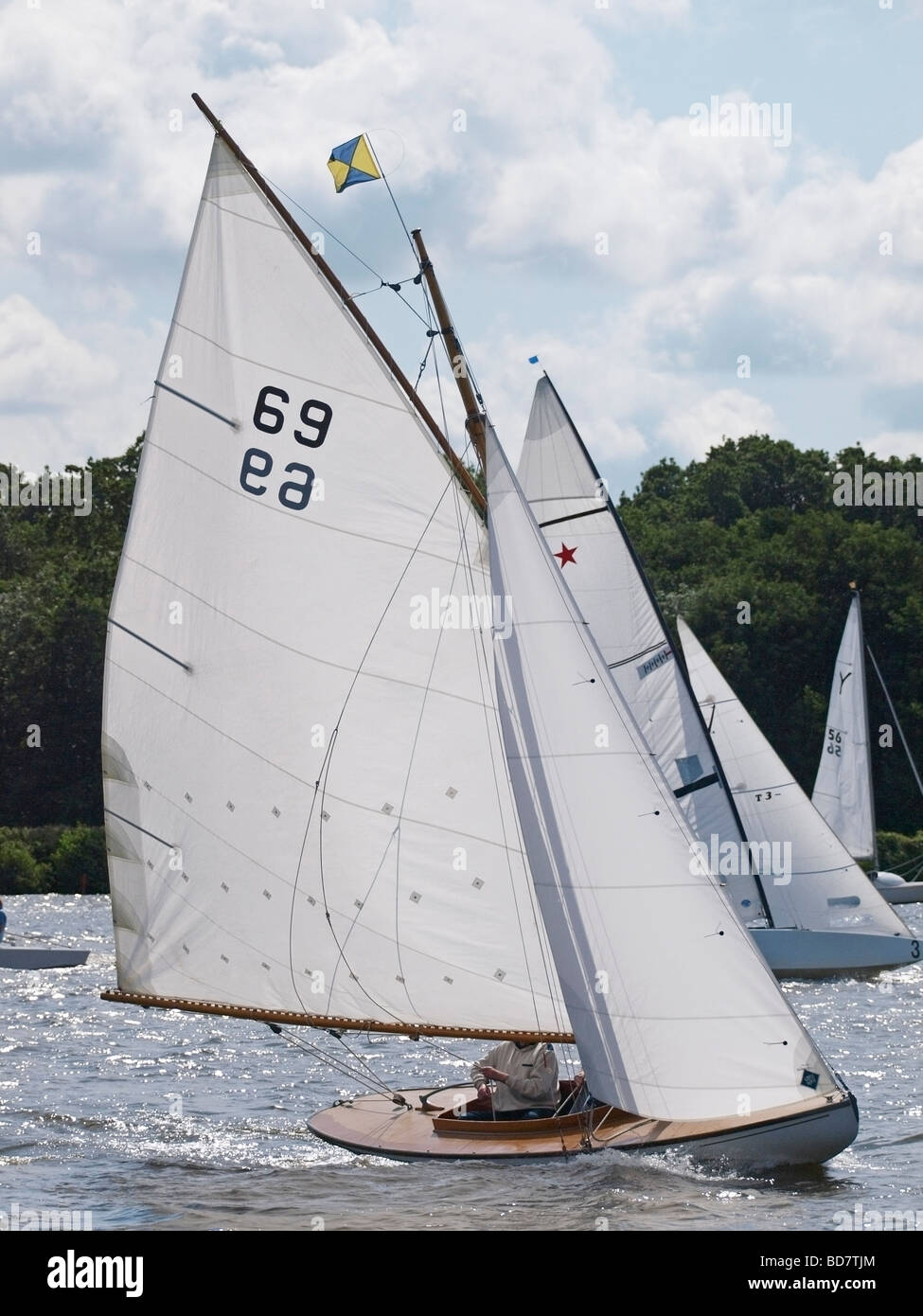"SWALLOW" A BROADS ONE DESIGN SAILING BOAT TAKING PART IN WROXHAM BROAD ...