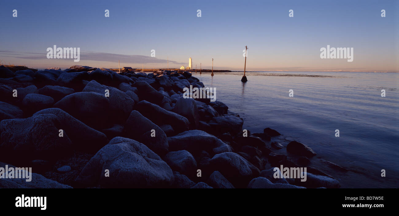 Sunset at Grotta Reykjavik Iceland Stock Photo - Alamy