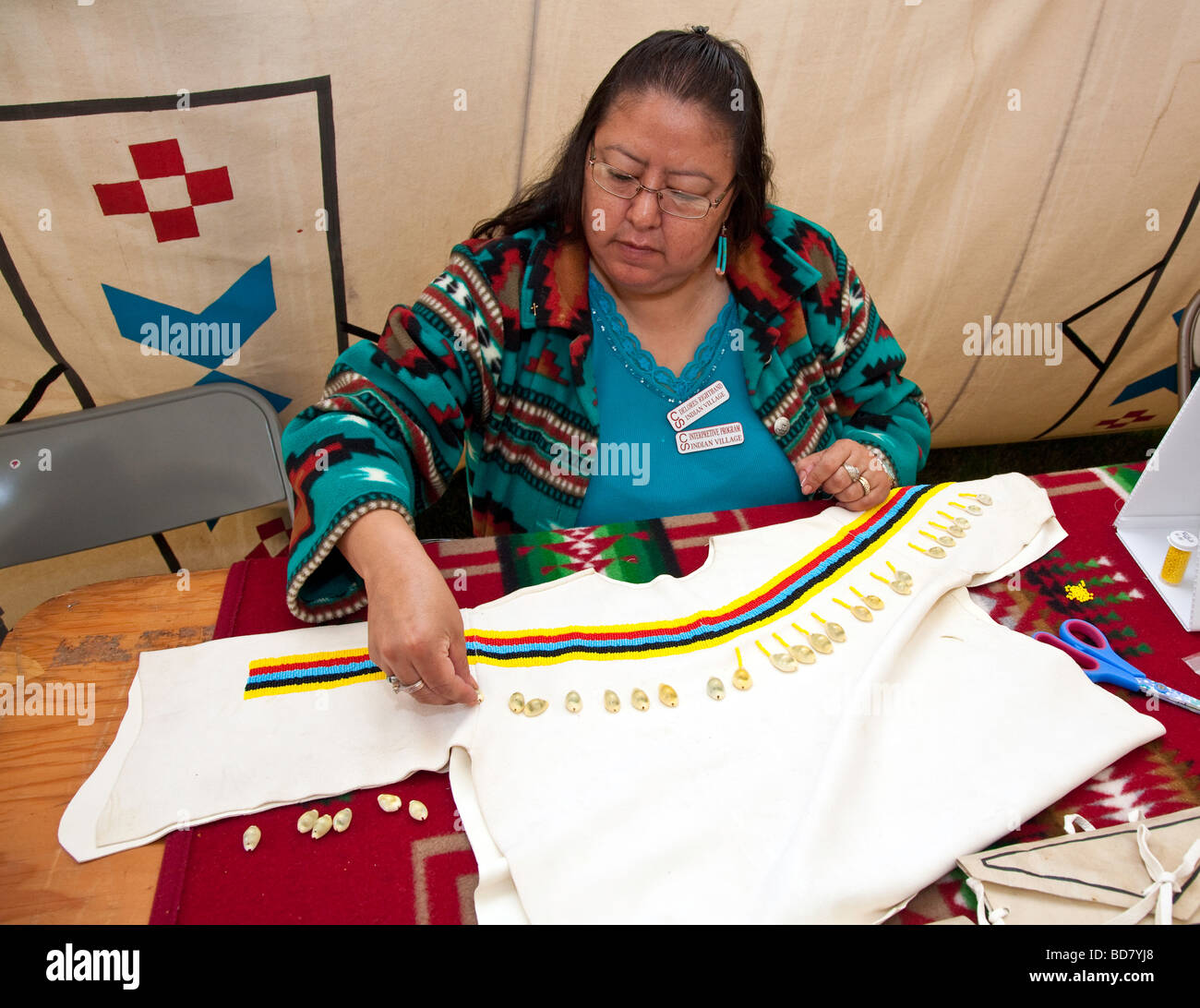 North American Plaims Native Indian in traditional dress at Pow Wow in ...